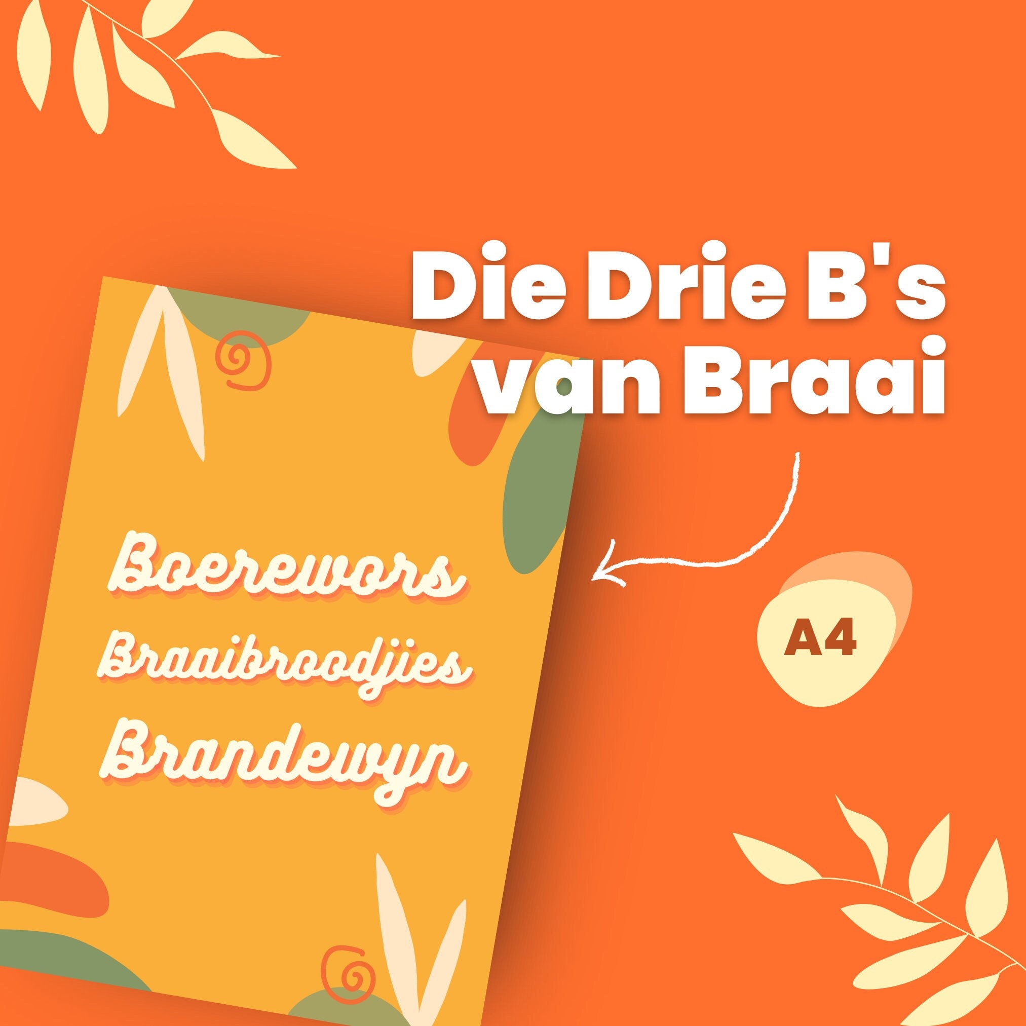 Afrikaans Poster, A4 Inspirational Poster, Braai Print, for Braaiers ...