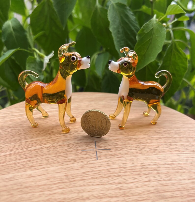 Glass Dog Figure Sculpture Murano Gold Dog Trinket - Etsy