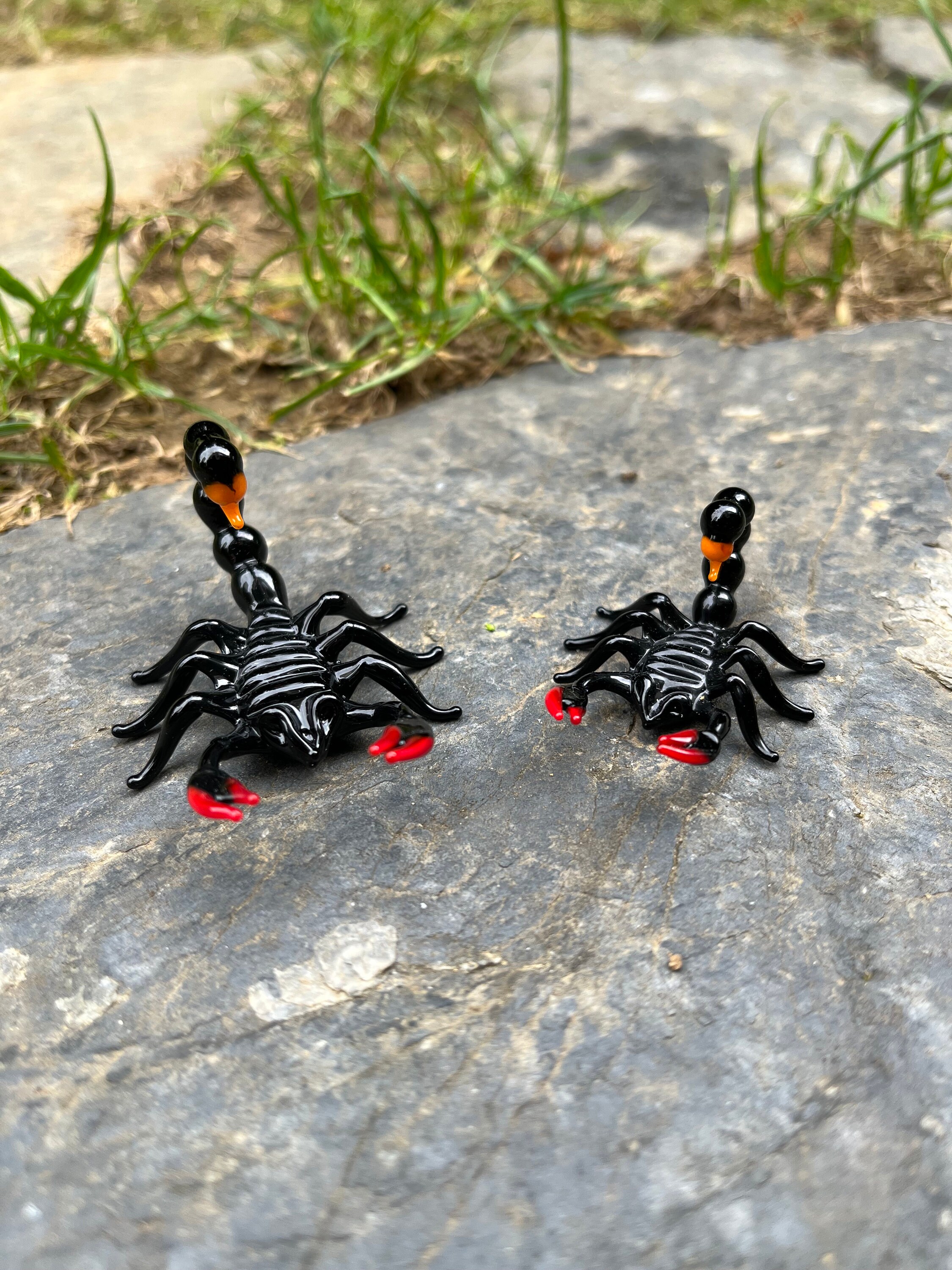 Glass Scorpion Figurine, Murano Glass Miniature Scorpion Figure, Glass ...