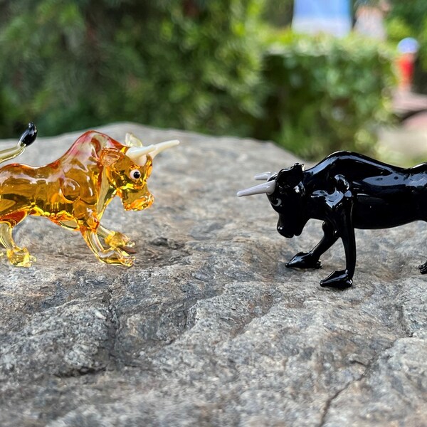 Glass Bull - Etsy