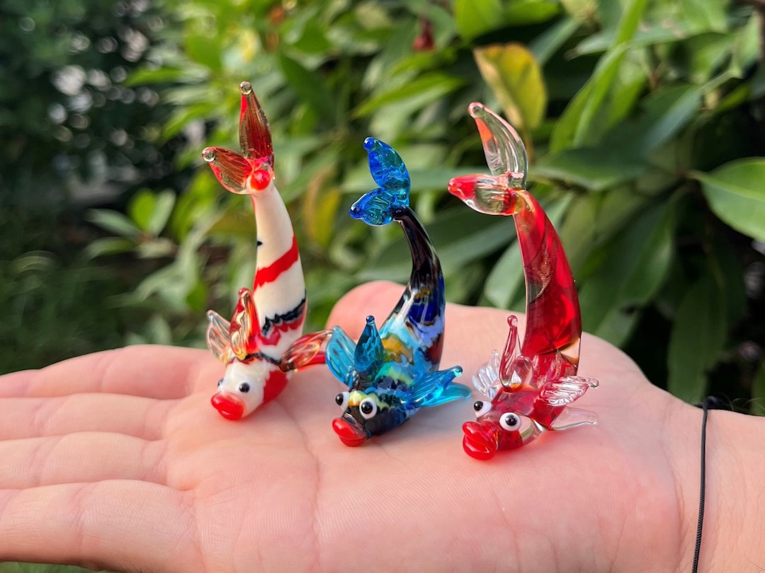 Glass Fish Figurine Ornaments Handmade Blown Glass Fish Decor ...