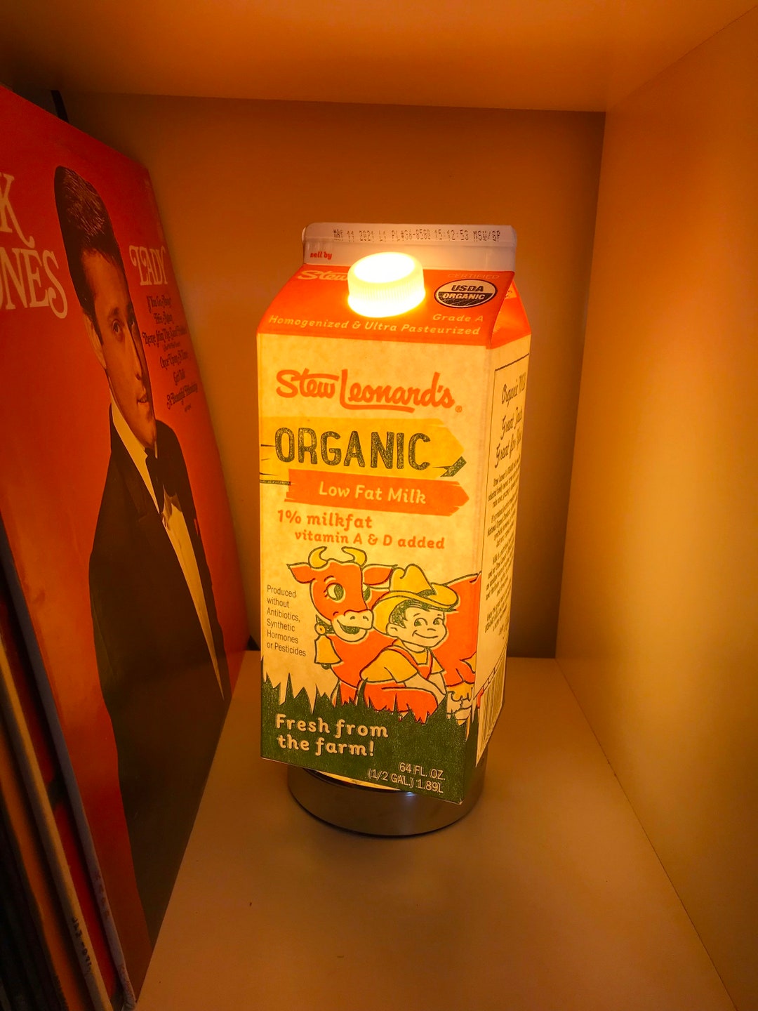 Cute Orange Cow Milk Carton Lamp With On/off Switch - Etsy