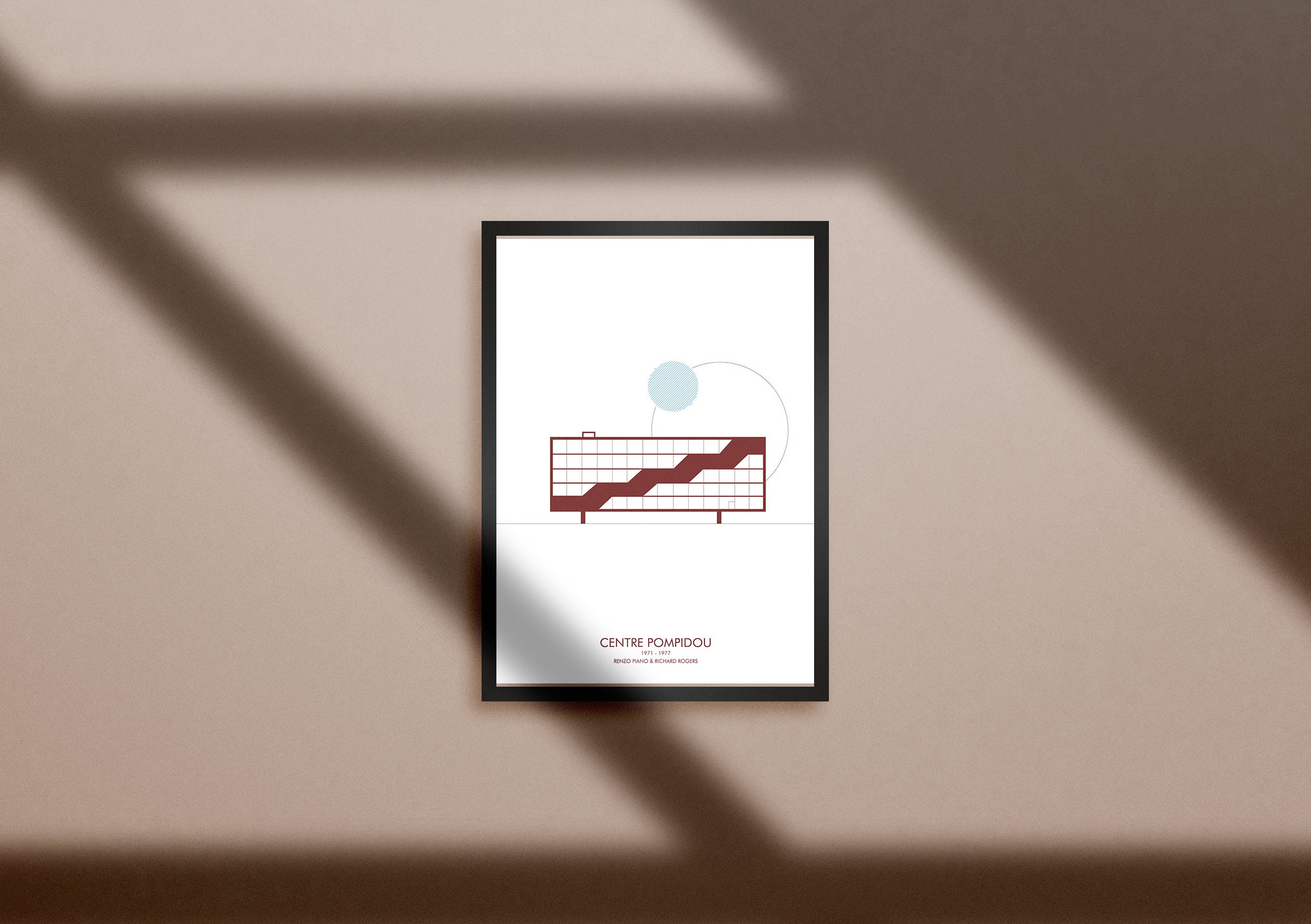 Minimal Iconic Architecture Poster Centre Pompidou Set 2 Posters ...