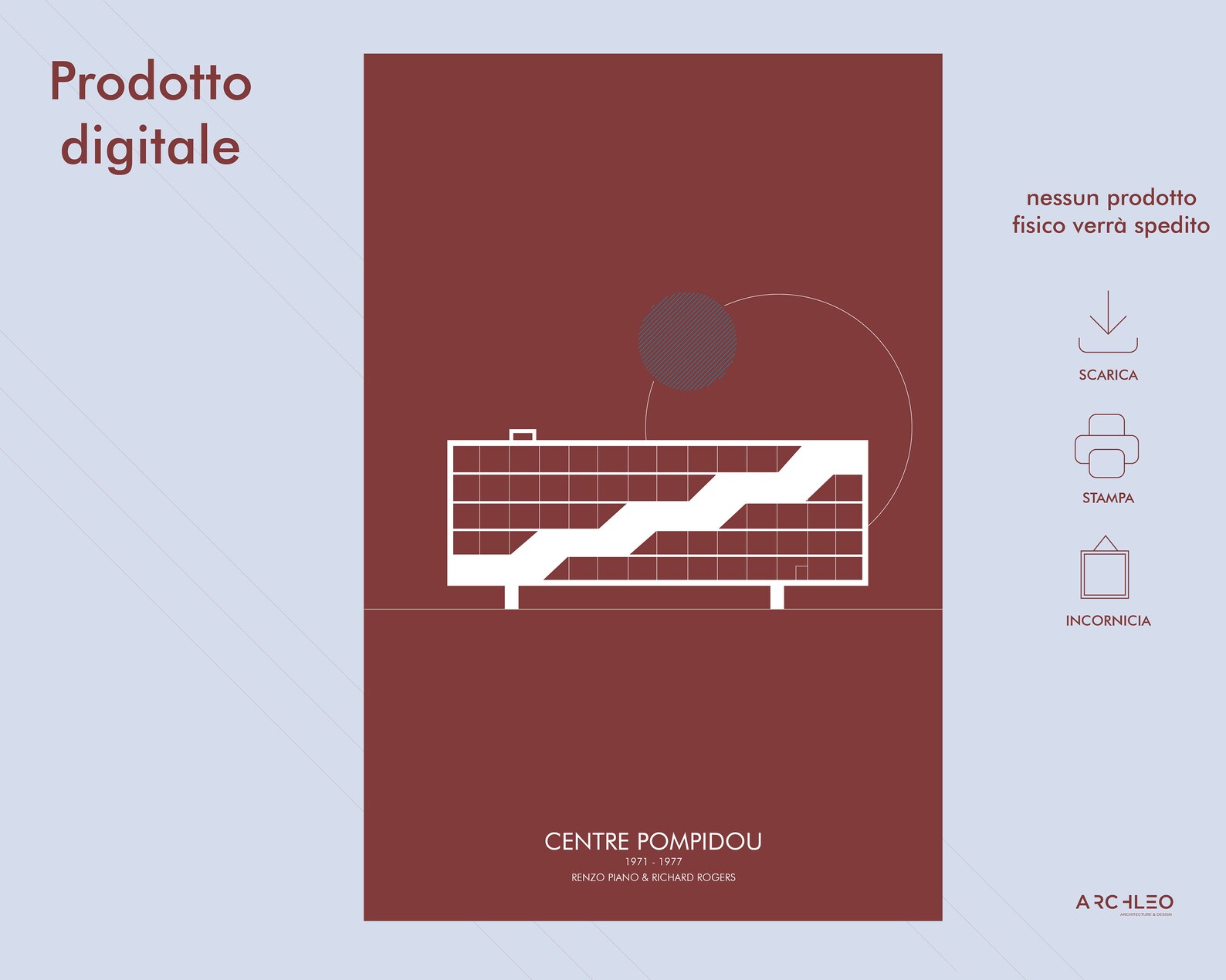 Minimal Iconic Architecture Poster Centre Pompidou - Set 2 Posters ...