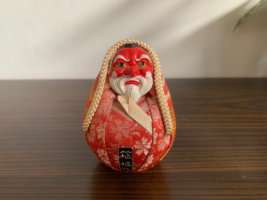 Japanese Doll Kimono Tengu(天狗) Daruma Long Nosed Goblin Purple Vintage ...