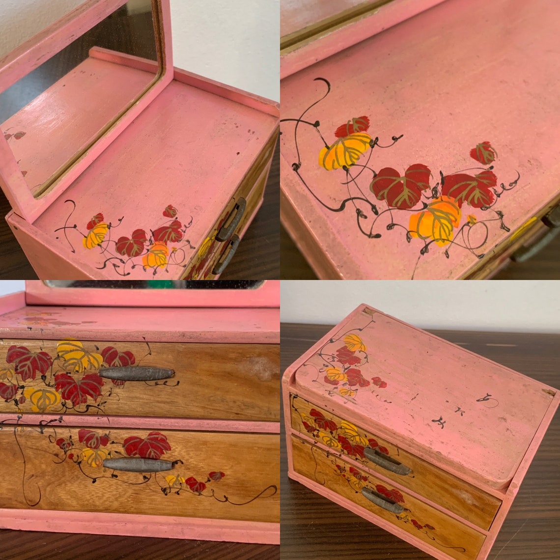 Japanese Small Dressing Table Chest Drawer Wooden Vintage - Etsy