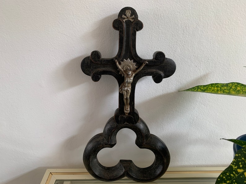 Rare Design 30s Jesus Christ Antique Cross Wooden Large Christian ...