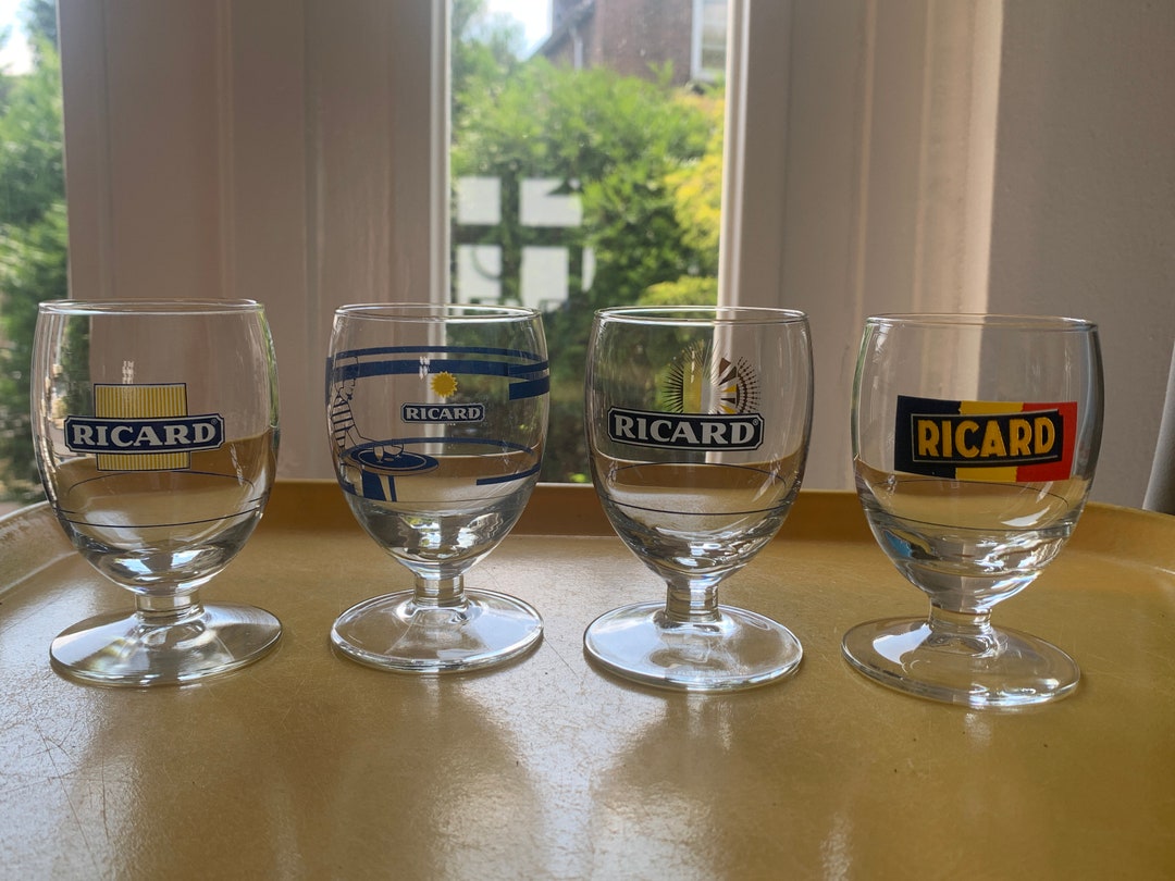 Set of 2 Ricard French Vintage Glass Liqueur Glass Celtic Sun From ...