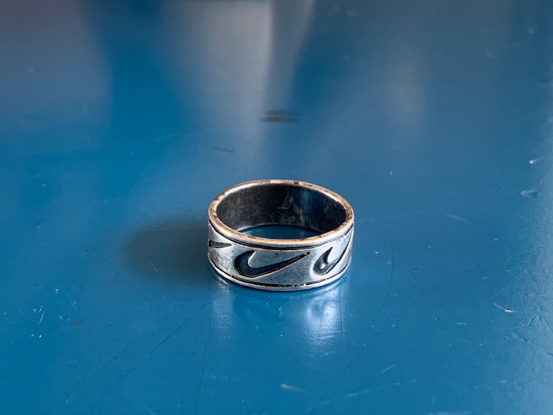 Rare Sterling Silver Nike Ring 925 Logo Vintage US 9 - Etsy