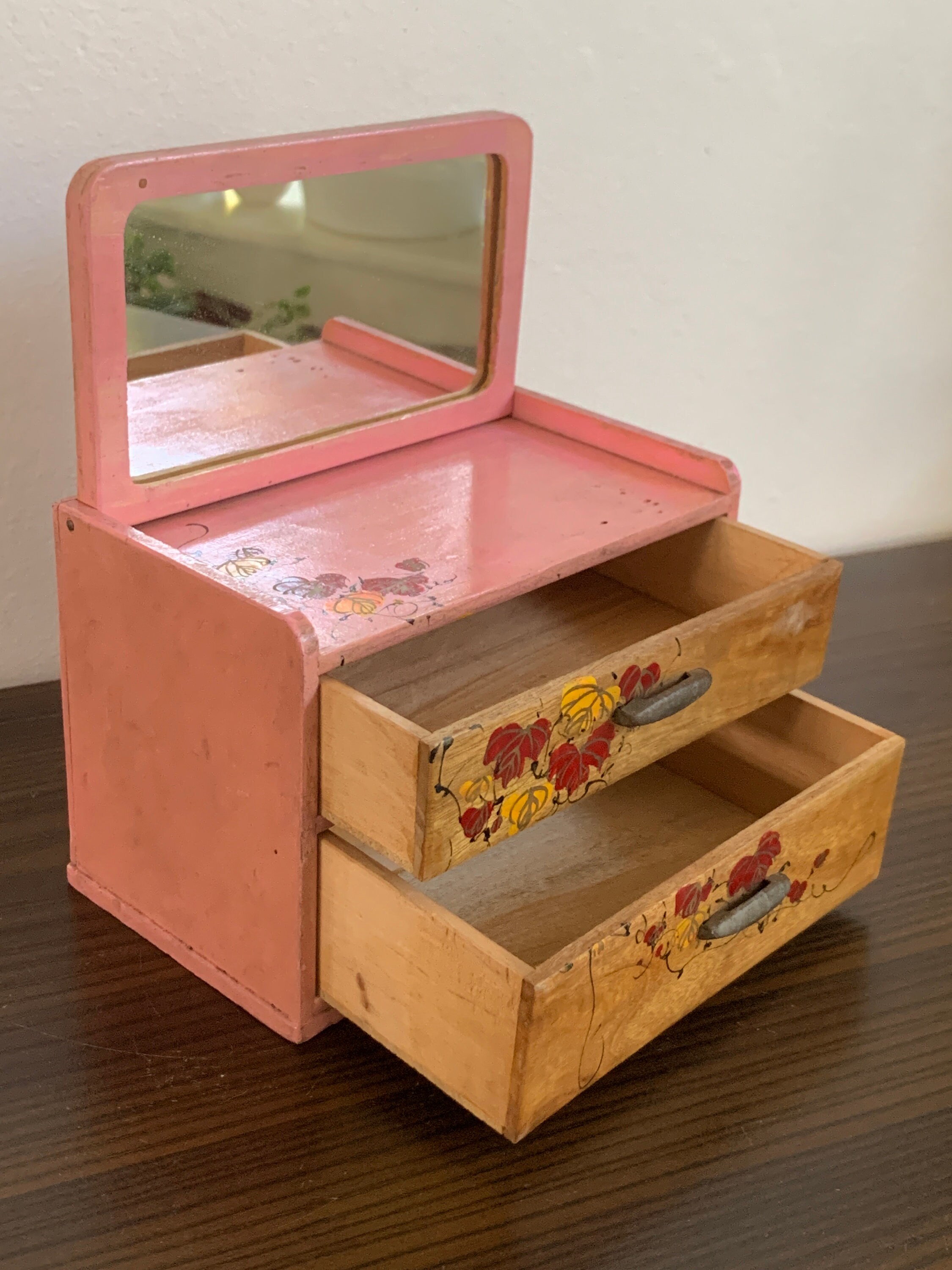 Japanese Small Dressing Table Chest Drawer Wooden Vintage - Etsy
