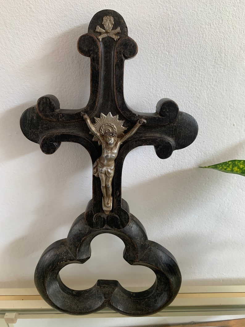 Rare Design 30s Jesus Christ Antique Cross Wooden Large Christian ...