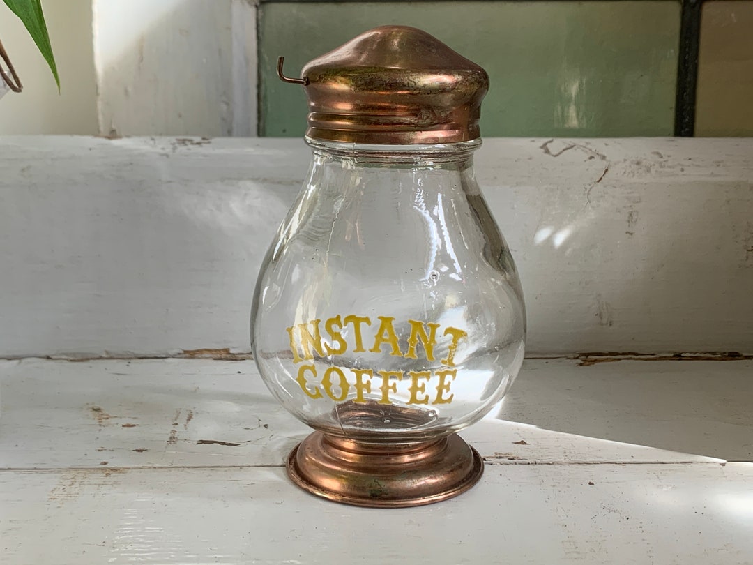 Rare INSTANT COFFEE Made in Hongkong Jar Canister Glass Vintage ...