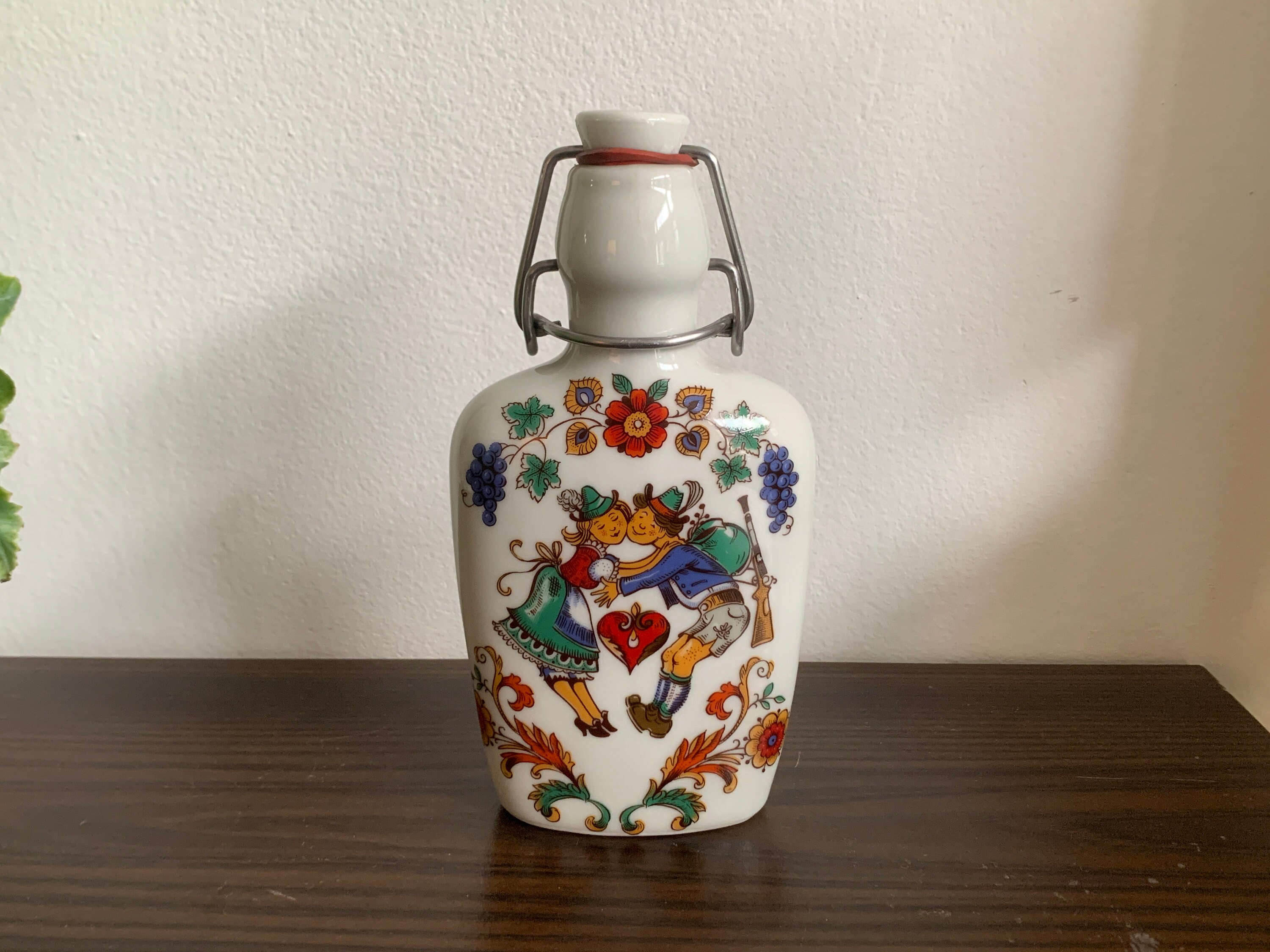 Vintage Flask Boy Girl Ceramic German Liquor Bottle - Etsy