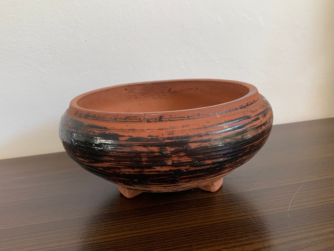 SPARA Ceramic Pottery Bowl Planter Vintage Brown Large - Etsy