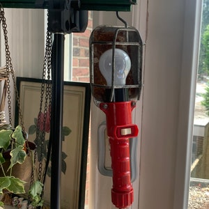 Industrial Hand Work Lamp Hanging Red Plastic Metal Vintage Portable - Etsy