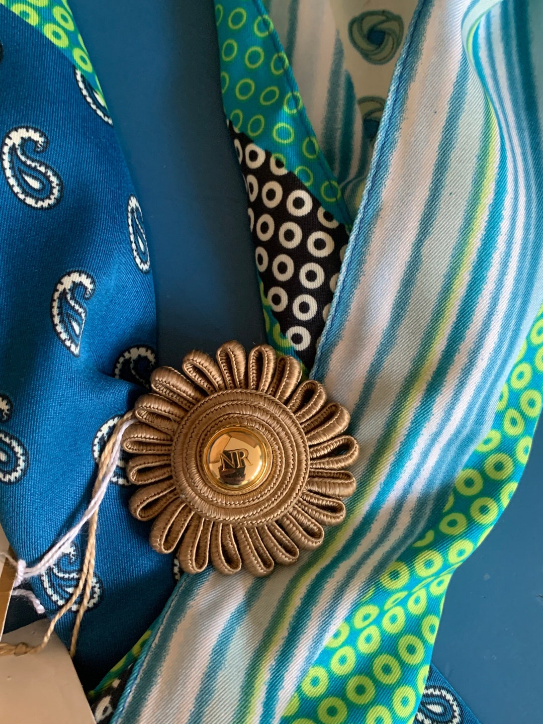 Rare NINA RICCI NR Vintage Scarf Clip Fabric Light Brown Viscose - Etsy