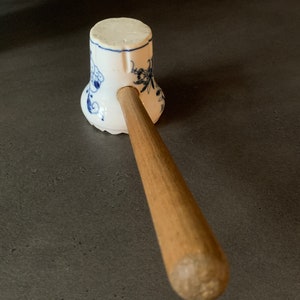 Meat Hammer Porcelain Wooden Handle Mallet Blue Onion Antique Interior ...