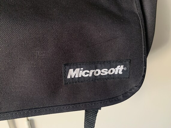 Rare 90s Microsoft Black Vintage Messenger Shoulder L… - Gem