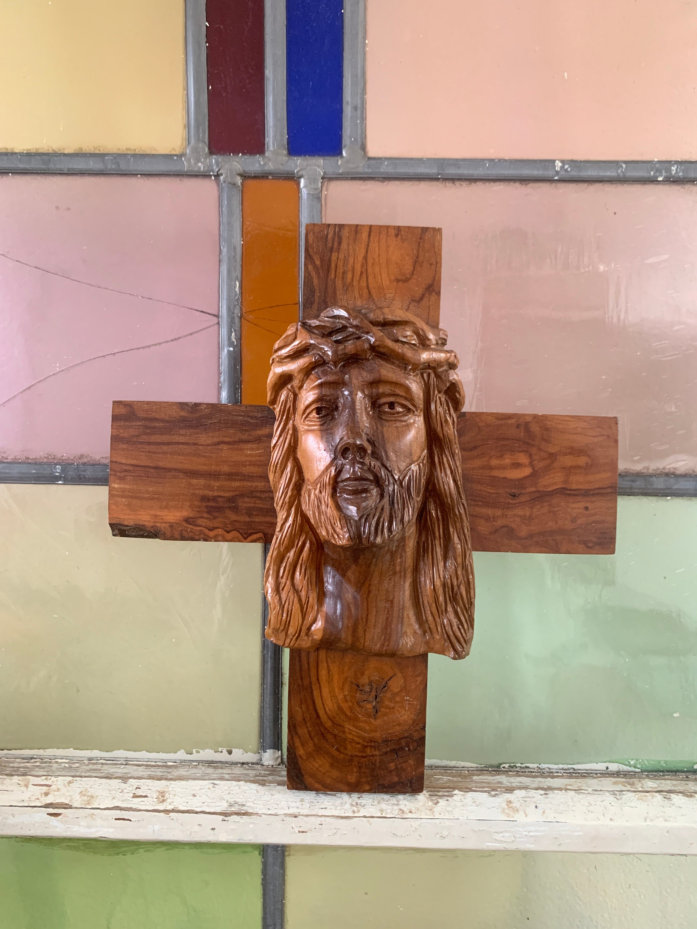 40s Jesus Christ Vintage Cross Wooden Large Christian Decoration Wall ...