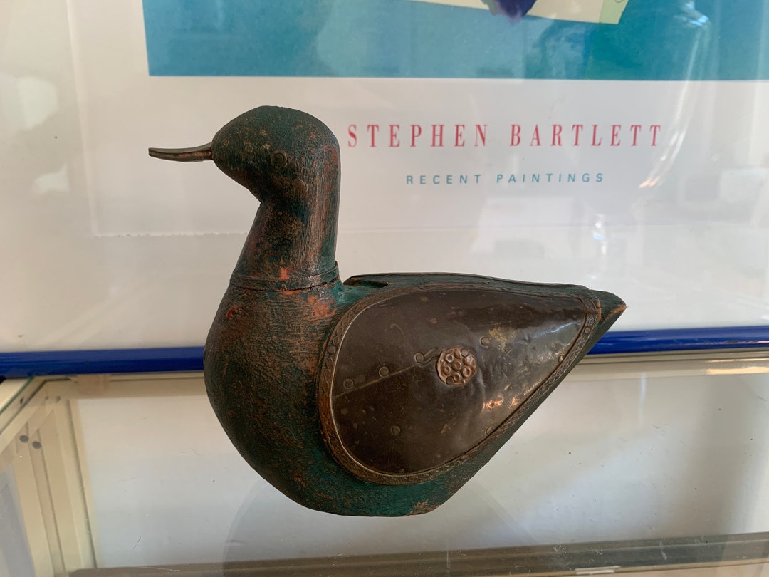 Duck Wooden Copper Figure Sculpture Ornament Hand Made Vintage Large - Etsy