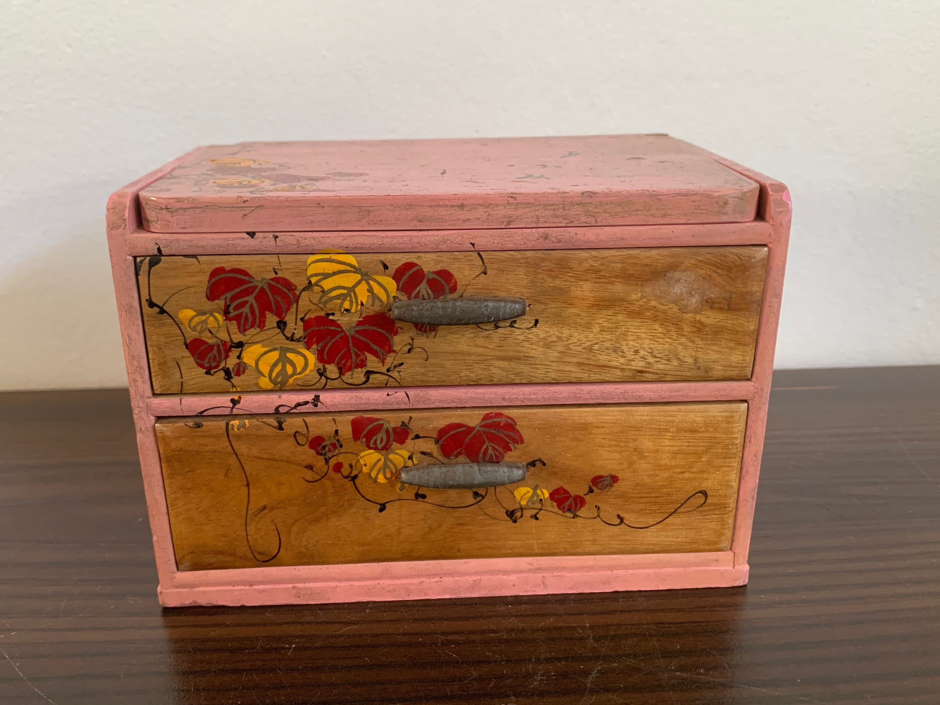 Japanese Small Dressing Table Chest Drawer Wooden Vintage - Etsy