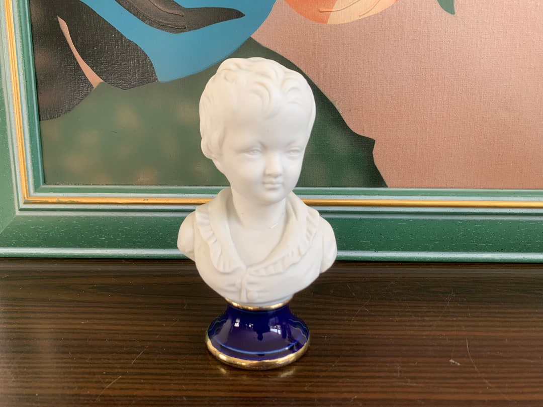70s Porcelain Bisque Bust Boy Made in Japan Vintage Statue - Etsy