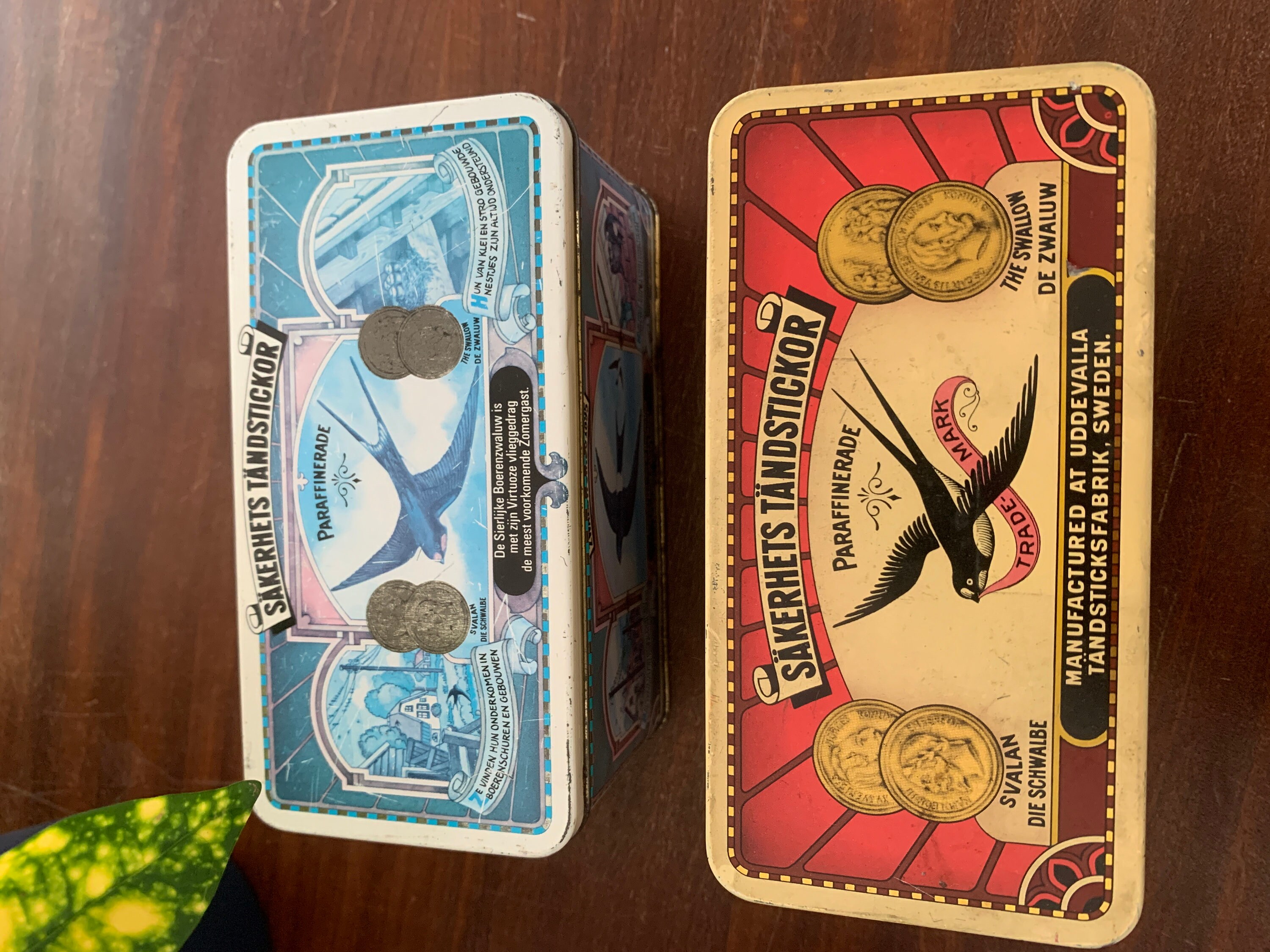 70s Zwaluw Lucifers Swallow Match Box Vintage Tin Box Holland Dutch ...