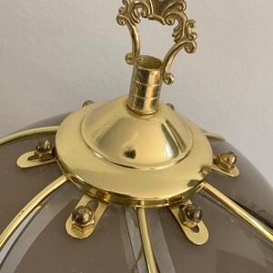 80s Table Lamp Glass Shade Hollywood Regency Style Vintage Touch Sensor ...