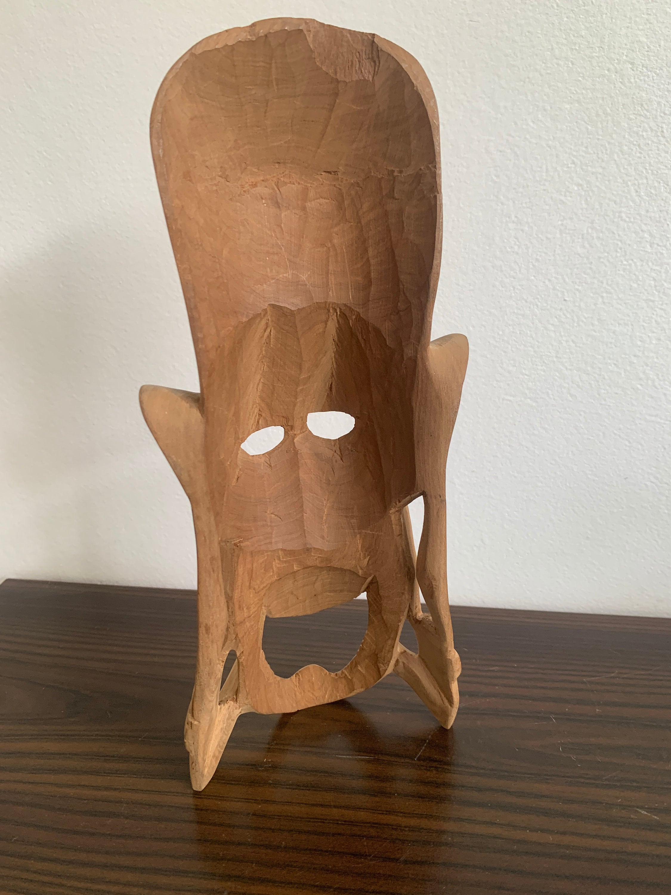 Wooden African Mask Man Tribal Vintage Stand Sculpture - Etsy