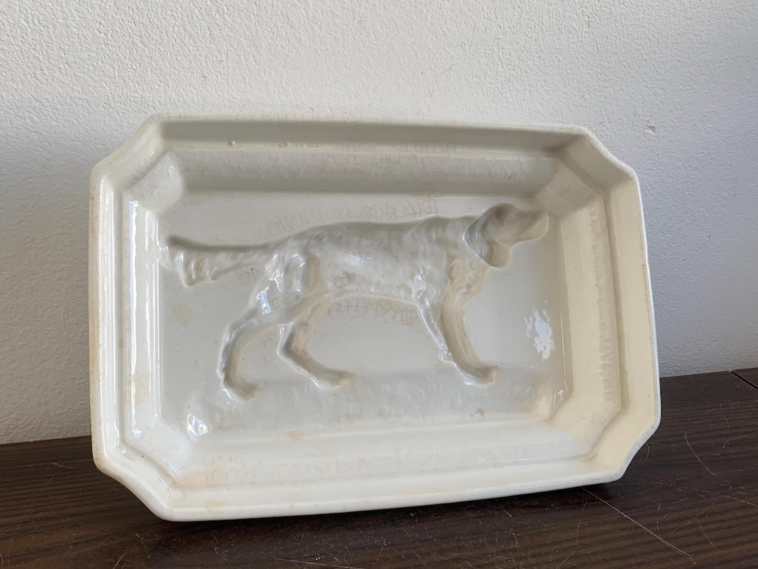 Rare Jelly Mold Putting Ceramic Setter Dog Antique - Etsy
