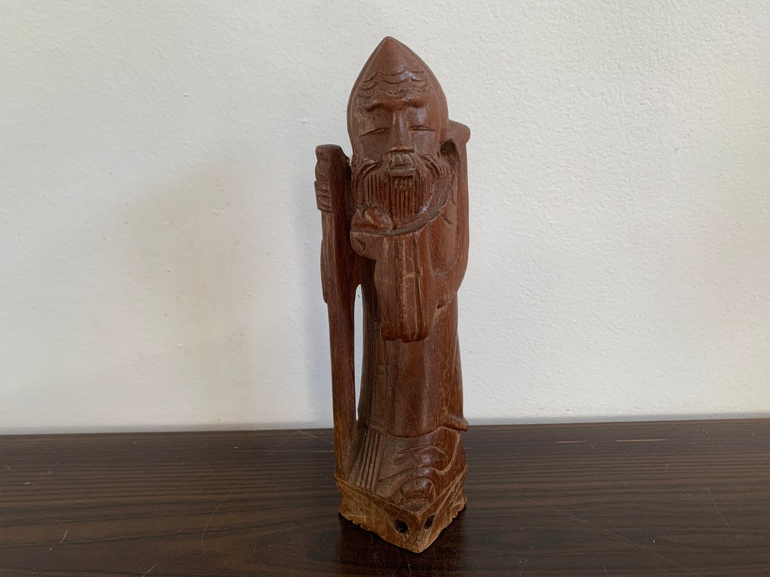 Tribal African Old Man God Hermit Wooden Sculpture Hand Carved Vintage ...