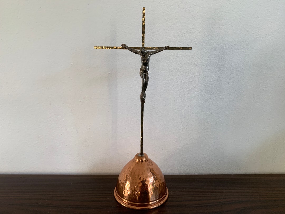 Bronze Cross Stand Jesus Antique Christian Decor - Etsy