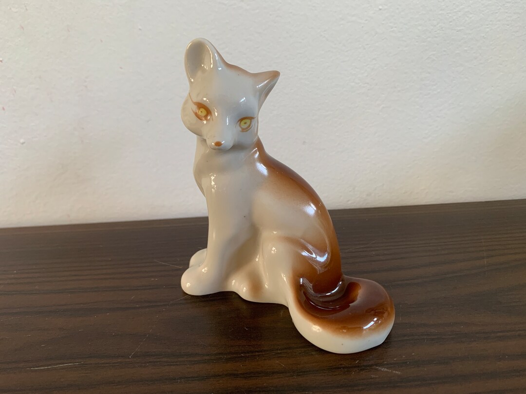 Fox Porcelain Figurine Ceramic Statue Vintage Soviet - Etsy