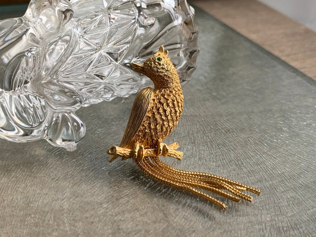 Kramer Brooch Bird Gold Vintage - Etsy