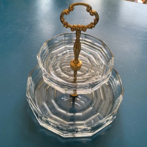 Serving Bowl Glass 2 Layer Biscuit Fruits Stand Vintage - Etsy