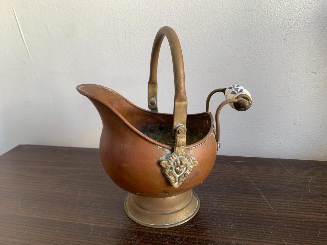 Copper Coal Bucket Scuttle Ceramic Antique Dutch - Etsy