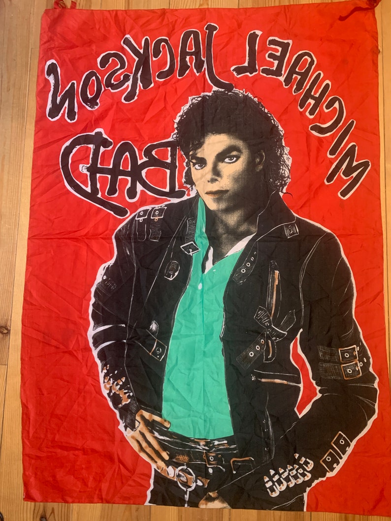 Michael Jackson Flag BAD Red Vintage - Etsy