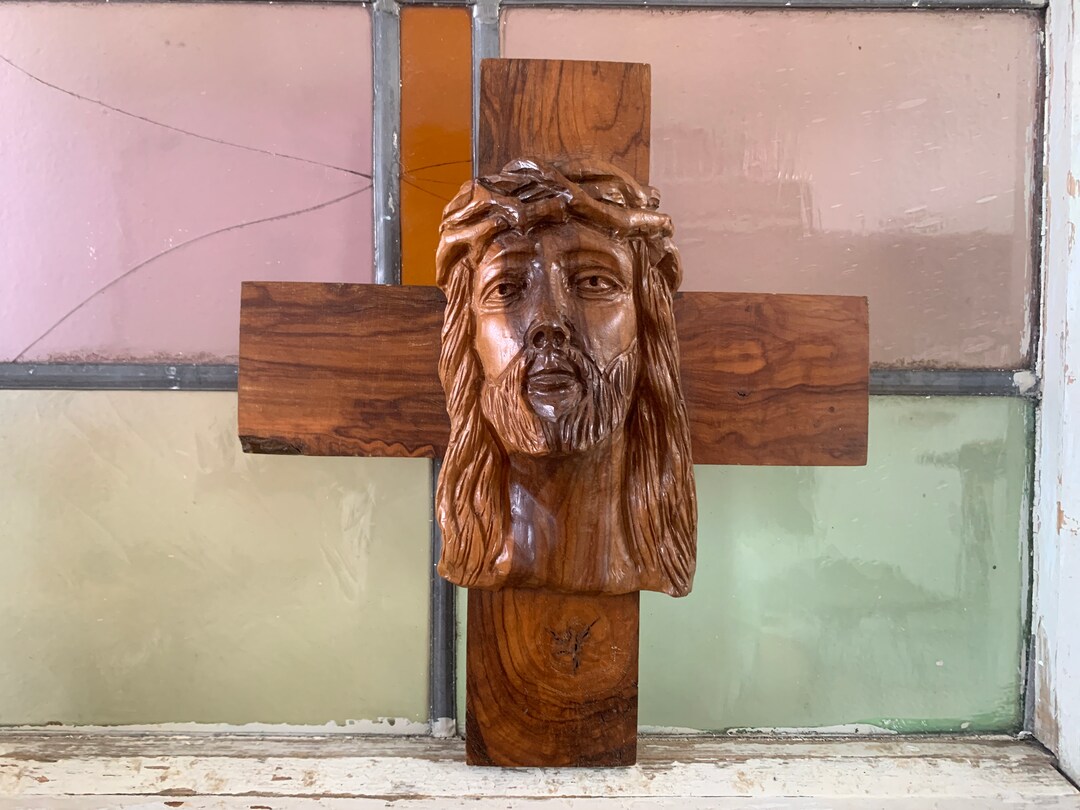 40s Jesus Christ Vintage Cross Wooden Large Christian Decoration Wall ...