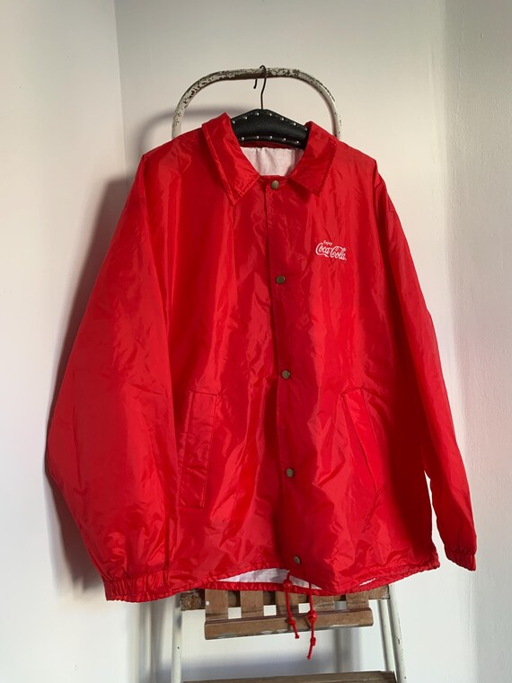 Made in England Coca Cola Red Nylon Jacket Long Sleev… - Gem