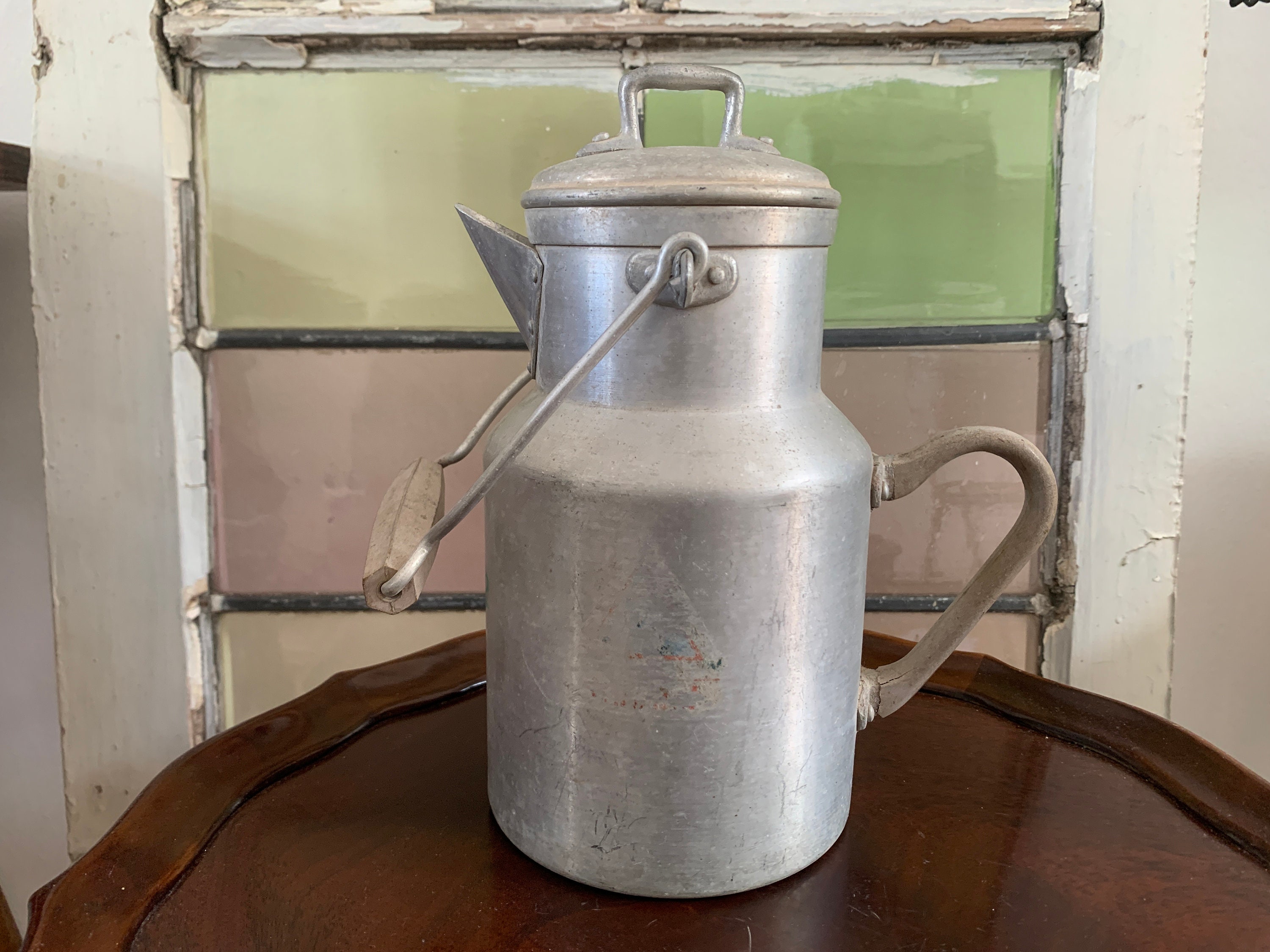 60s Vintage Aluminum Oil Jug Holland Pitcher Antique Vintage Interior ...
