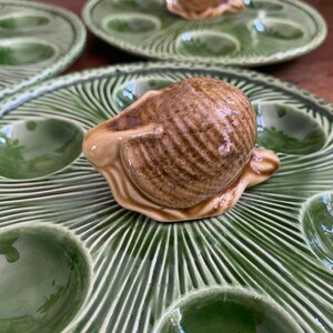Rare Made in Italy Escargot Serving Plates Tray Ceramic Snail Green ...