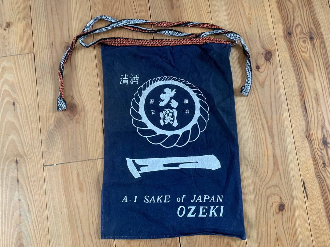 Japanese Maekake Indigo Dye Apron Cotton Blue White 大関 Ozeki Sake ...