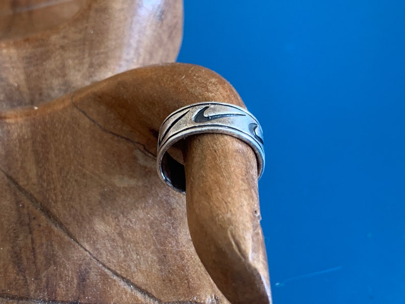 Rare Sterling Silver Nike Ring 925 Logo Vintage US 9 - Etsy