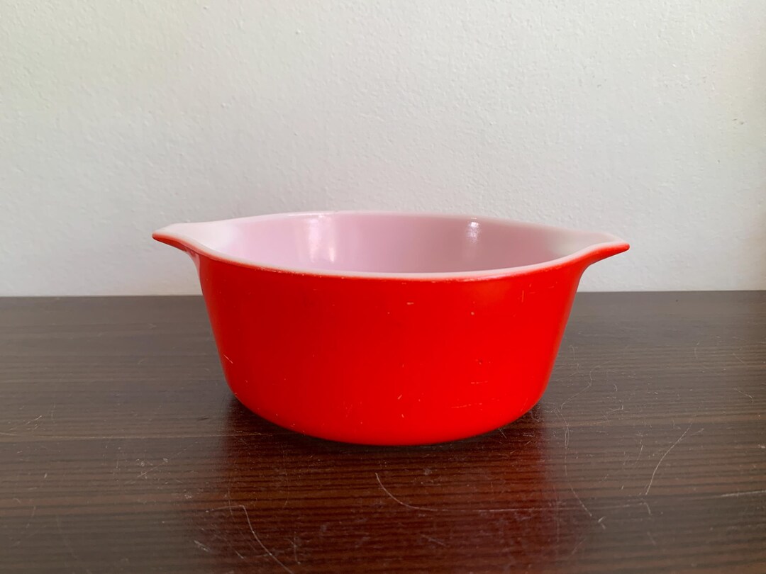 Pyrex Made in USA Casserole Dish Bowl Tomato Red Vintage Glass - Etsy