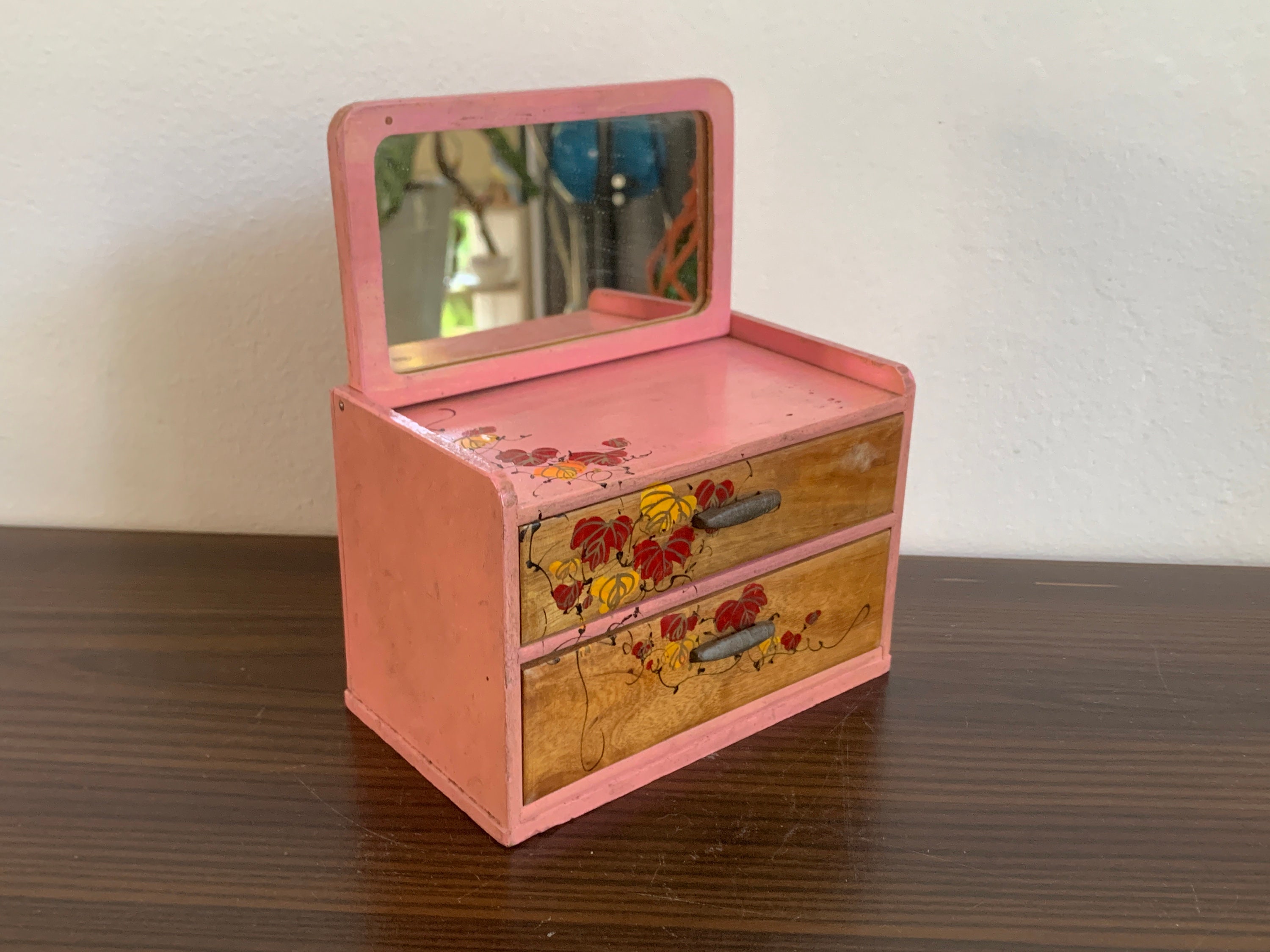 Japanese Small Dressing Table Chest Drawer Wooden Vintage - Etsy