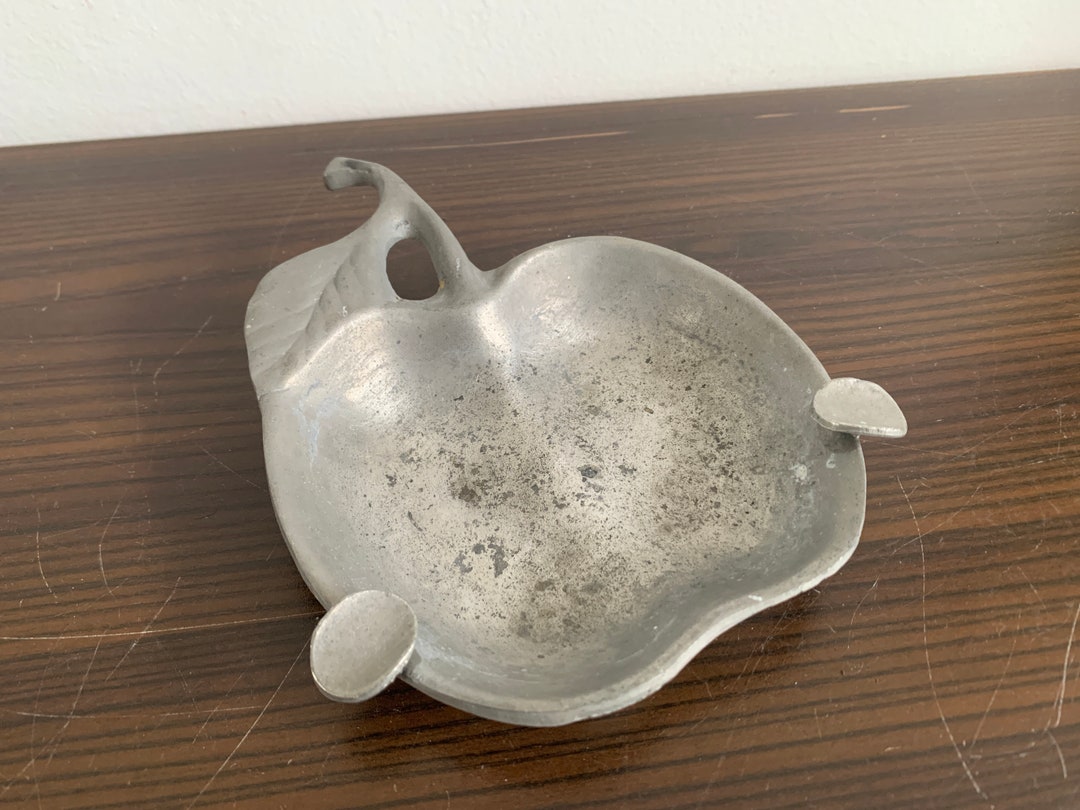 Rare Apple Pewter Ashtray Vintage - Etsy