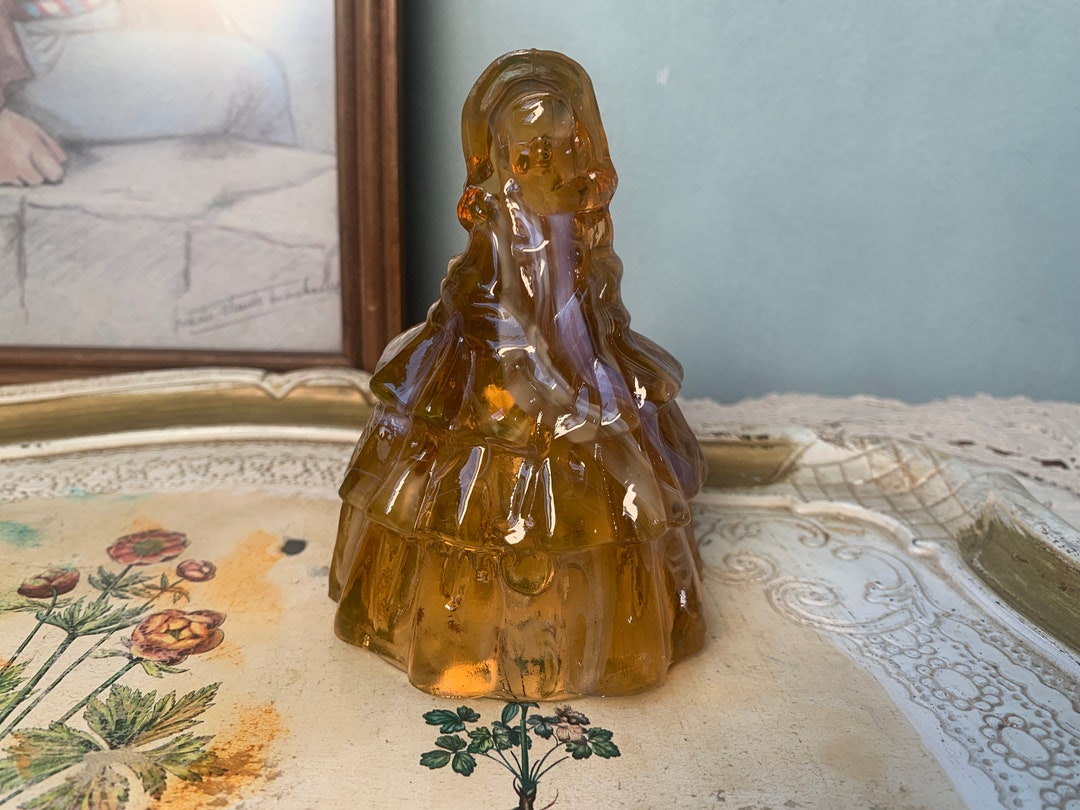 Lady Amber Glass Marble Bell Interior Decor Vintage - Etsy