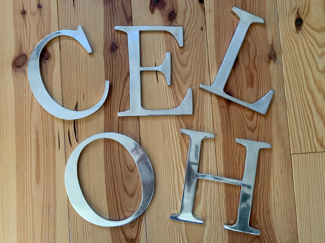 Chrome Stainless Letters for Signs Wall Hanging Vintage C E L O H - Etsy