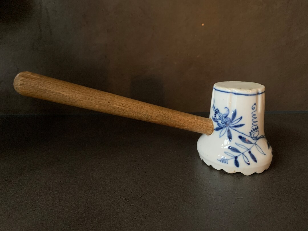 Meat Hammer Porcelain Wooden Handle Mallet Blue Onion Antique Interior ...
