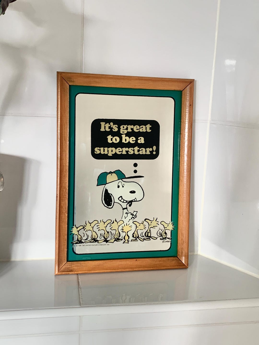 Snoopy Mirror It's a Great Time to Be a Superstar Vintage - Etsy
